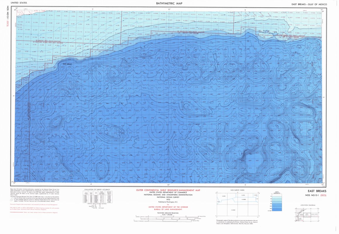 East Breaks (NG 15-1) Map by National Oceanographic & Atmospheric ...