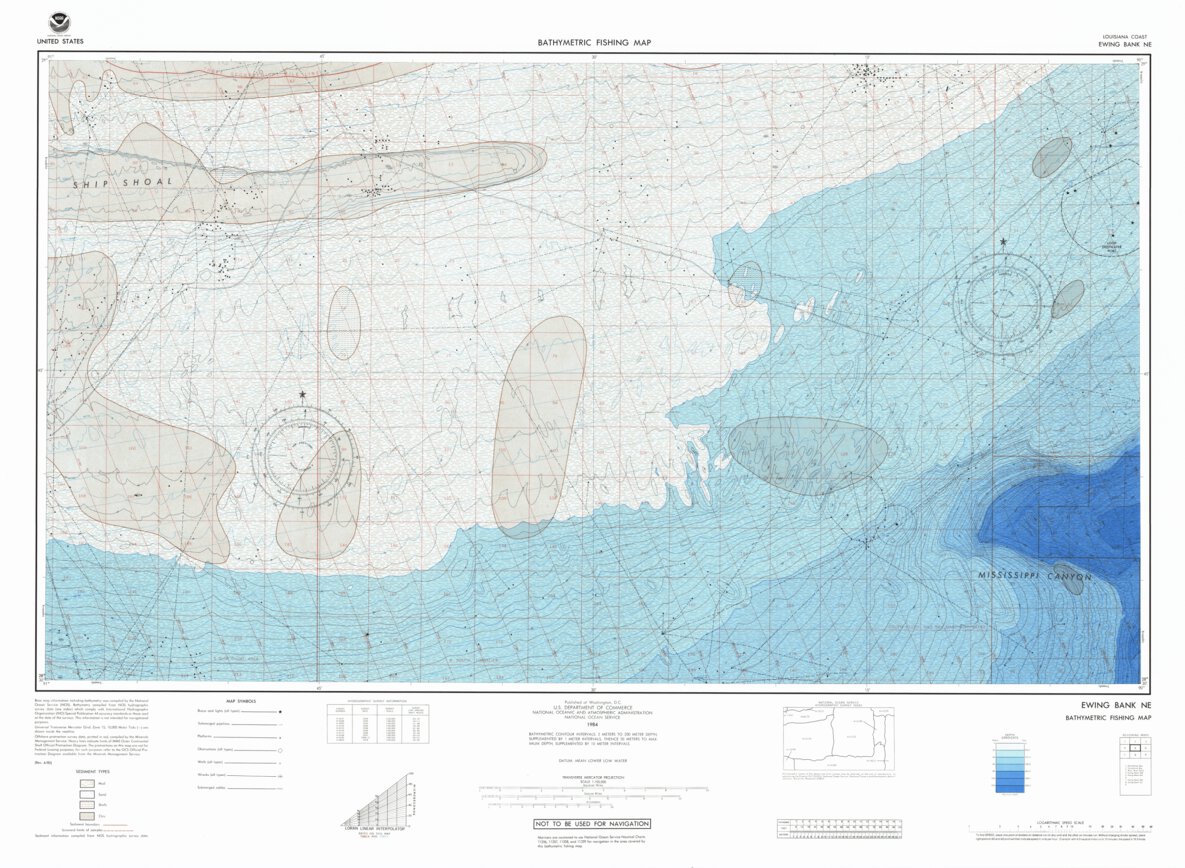 Ewing Bank N.E. (F-89) Map by National Oceanographic & Atmospheric ...