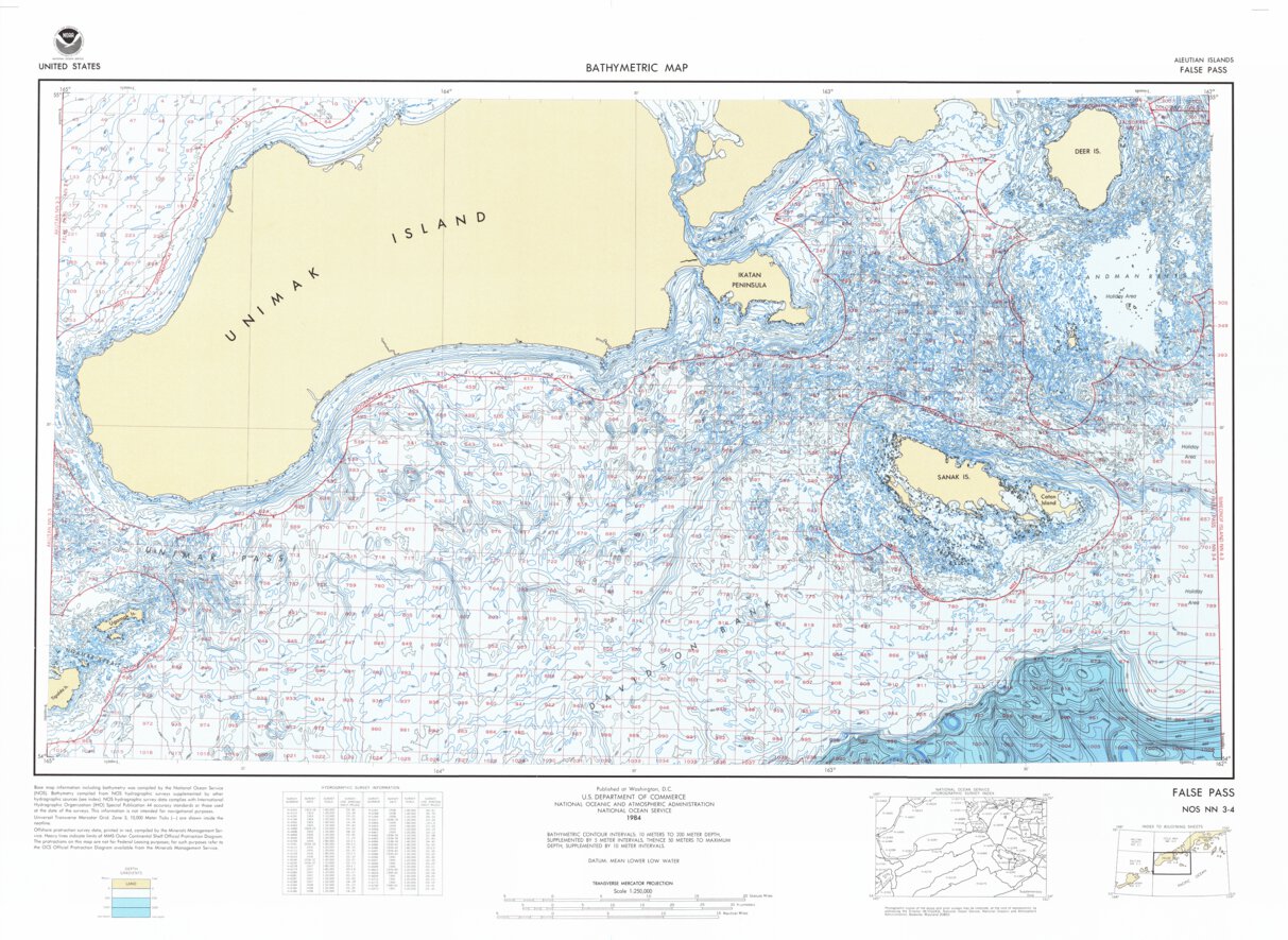 False Pass (NN 3-4) Map by National Oceanographic & Atmospheric ...