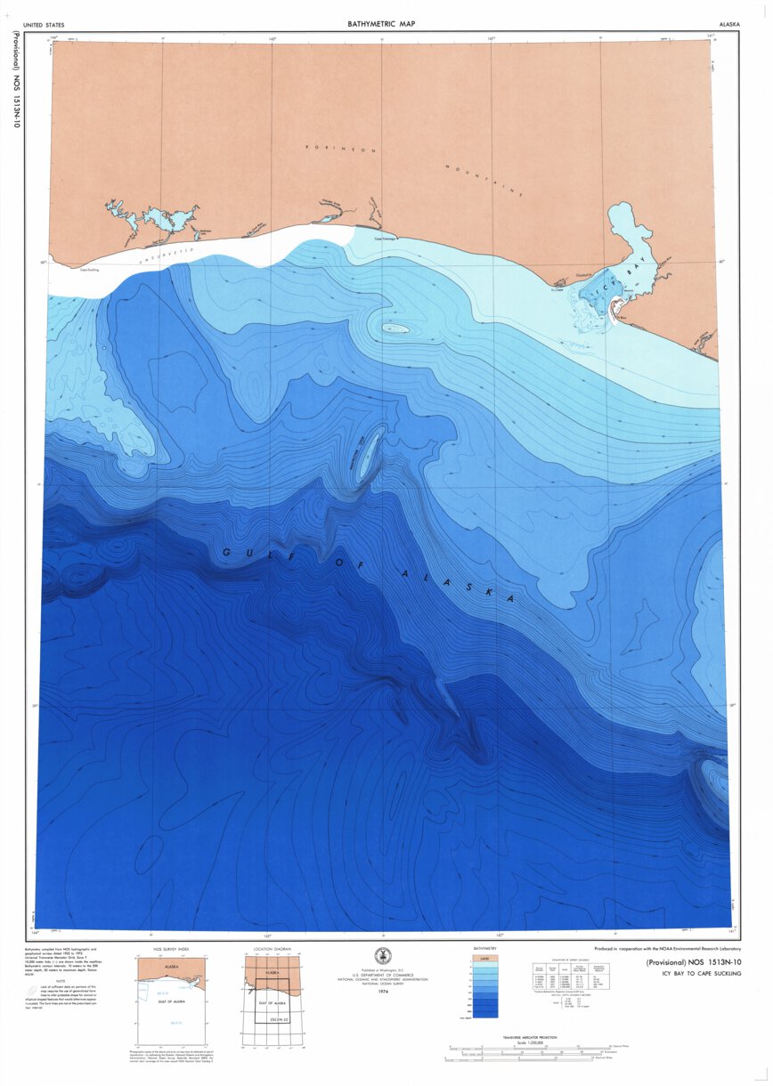Icy Bay To Cape Suckling (1513N-10) Map by National Oceanographic ...