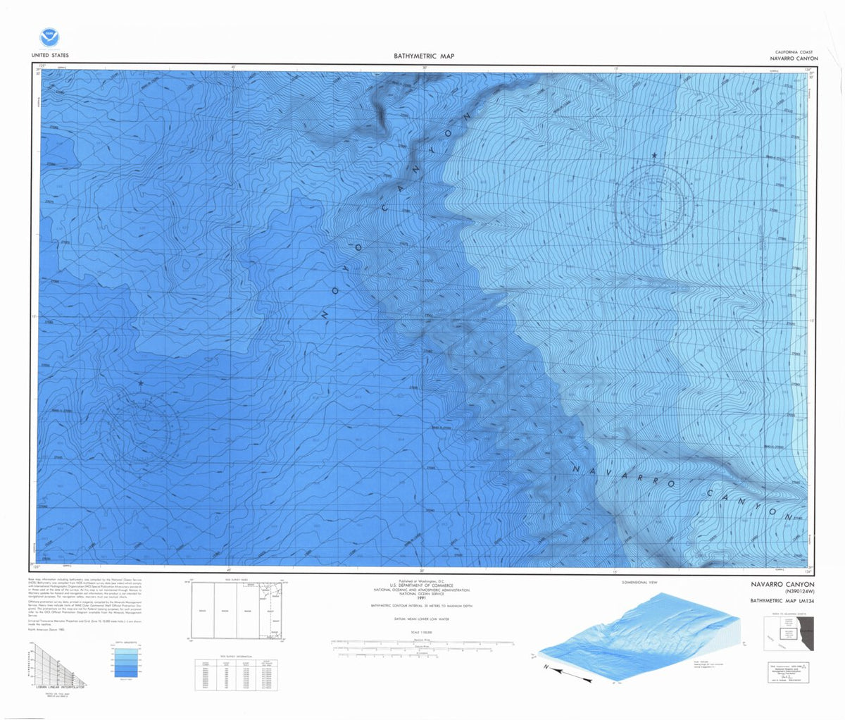 Navarro Canyon (LM-134) Map by National Oceanographic & Atmospheric ...
