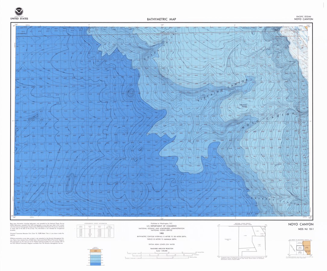 Noyo Canyon (NJ 10-1) Map by National Oceanographic & Atmospheric ...