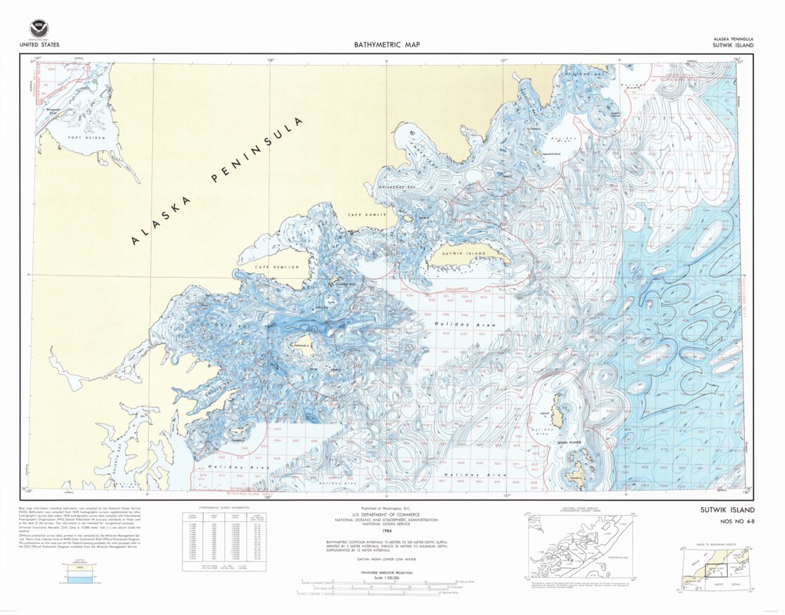 Sutwik Island (NO 4-8) Map by National Oceanographic & Atmospheric ...