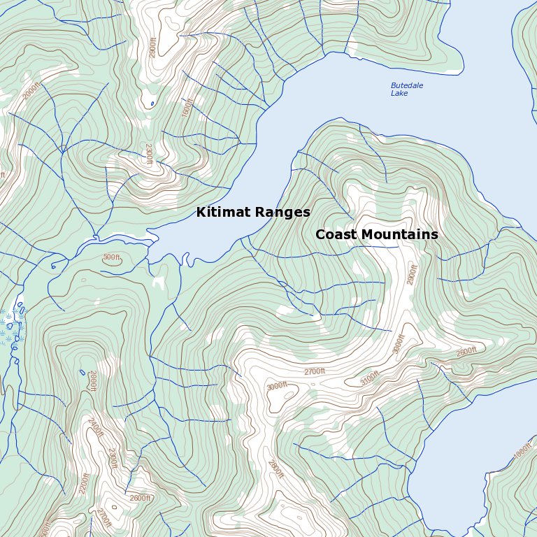 Butedale, BC (103H02 Toporama) Map by Natural Resources Canada | Avenza ...