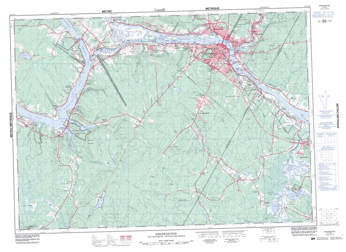 Fredericton, NB (021G15 CanMatrix) Map by Natural Resources Canada ...