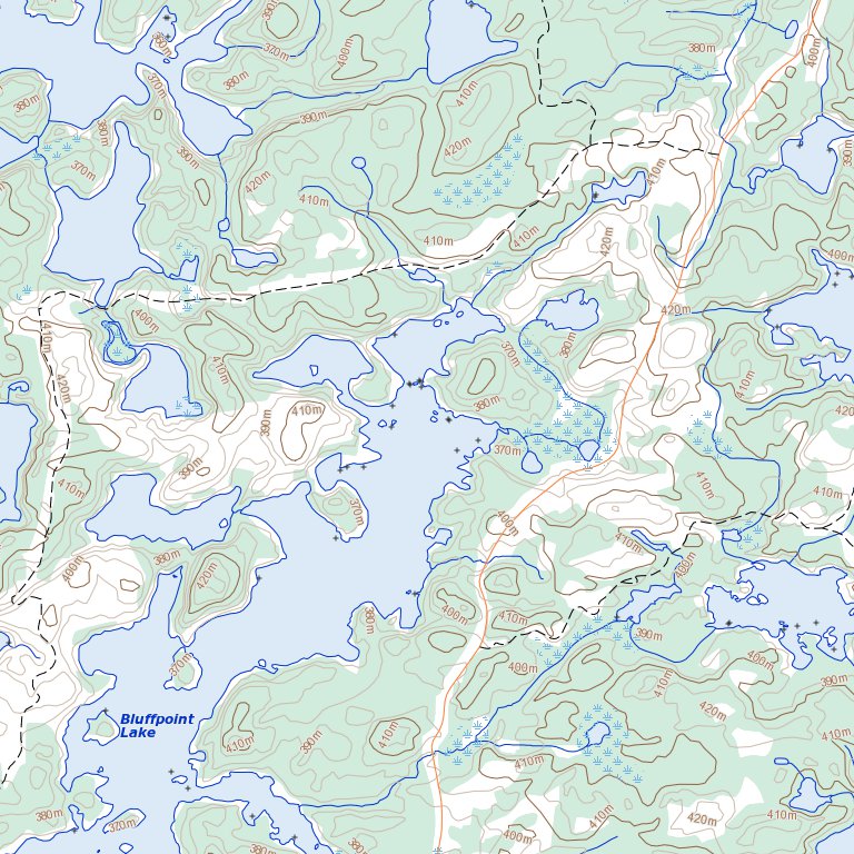 Harris Lake (052F03 Toporama) Map by Natural Resources Canada | Avenza Maps