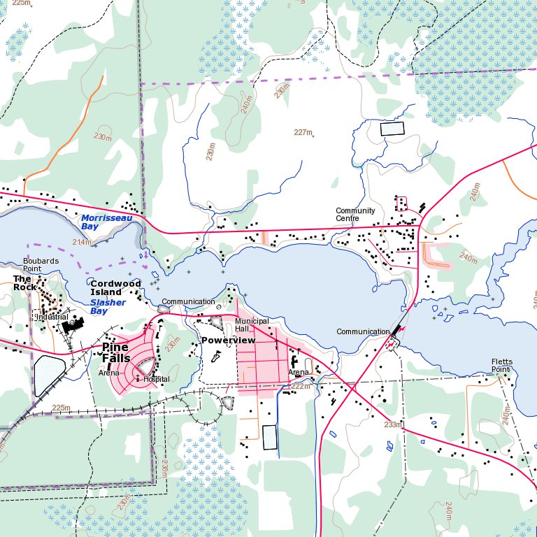 Pine Falls, MB (062I09 Toporama) Map by Natural Resources Canada ...