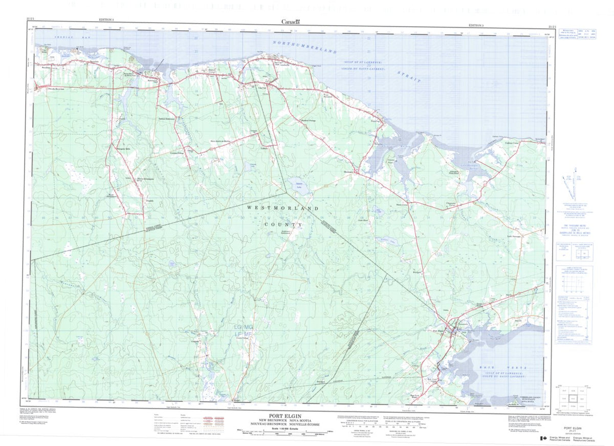 Port Elgin, NB (021I01 CanMatrix) Map by Natural Resources Canada ...