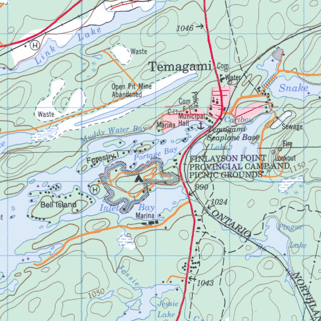 Temagami, ON (031M04 CanMatrix) Map by Natural Resources Canada ...