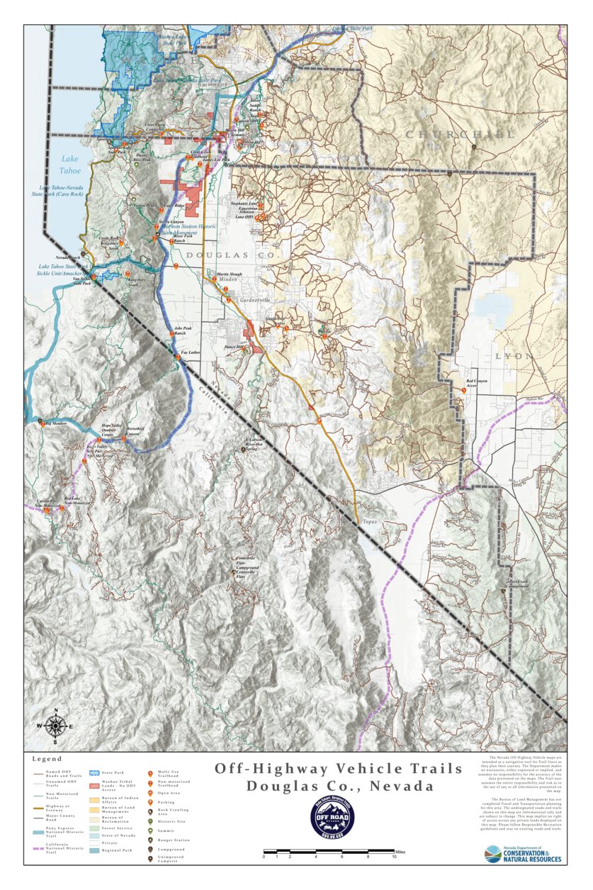 Douglas County OHV Trails Map by Nevada Department of Conservation and ...