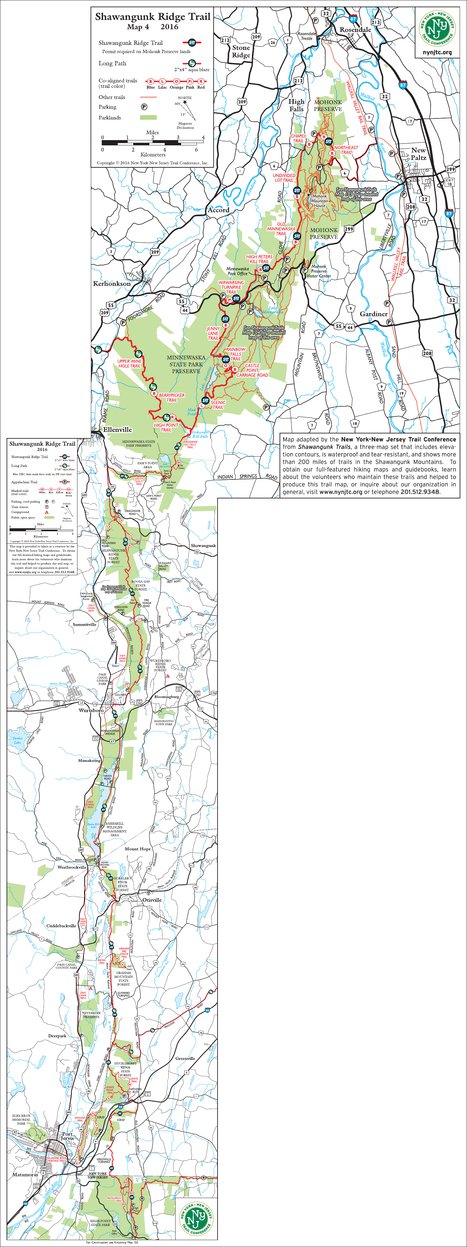 Shawangunk Ridge Trail, NY Map by New York-New Jersey Trail Conference ...