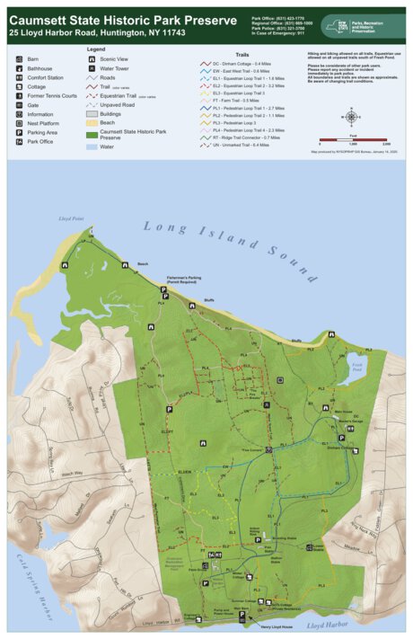 Caumsett State Historic Park Preserve Trail Map by New York State Parks ...
