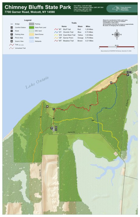Chimney Bluffs State Park Trail Map by New York State Parks | Avenza Maps