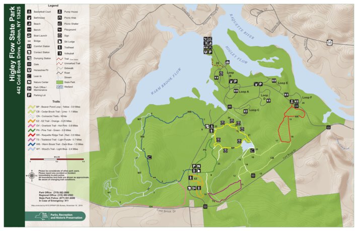 Higley Flow State Park Trail Map by New York State Parks | Avenza Maps