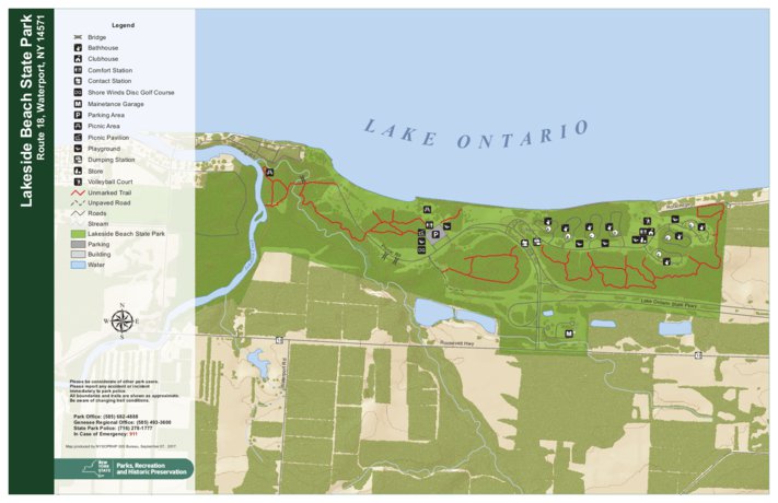 Lakeside Beach State Park Trail Map by New York State Parks | Avenza Maps