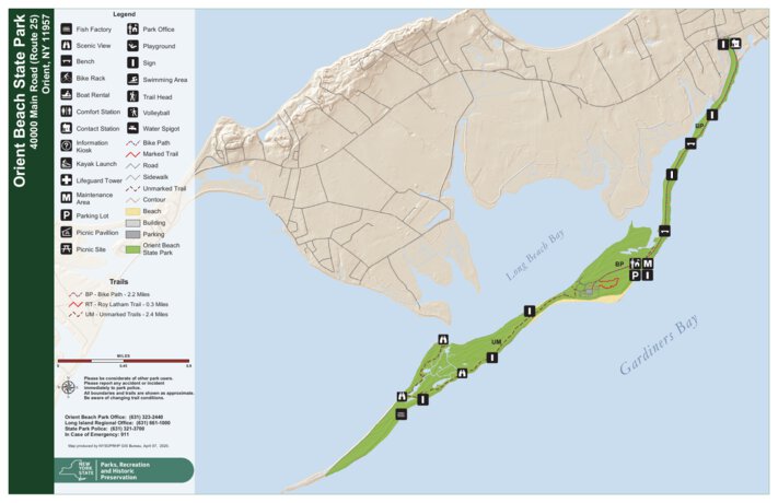 Orient Beach State Park Trail Map by New York State Parks | Avenza Maps