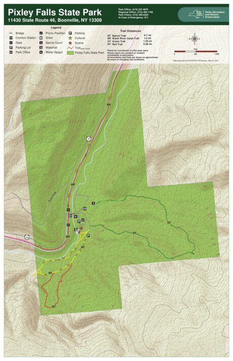 Pixley Falls State Park Trail Map by New York State Parks | Avenza Maps