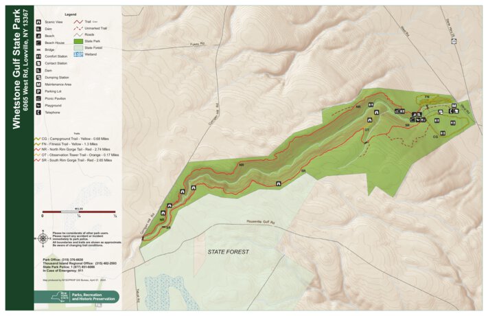 Whetstone Gulf State Park Trail Map by New York State Parks | Avenza Maps