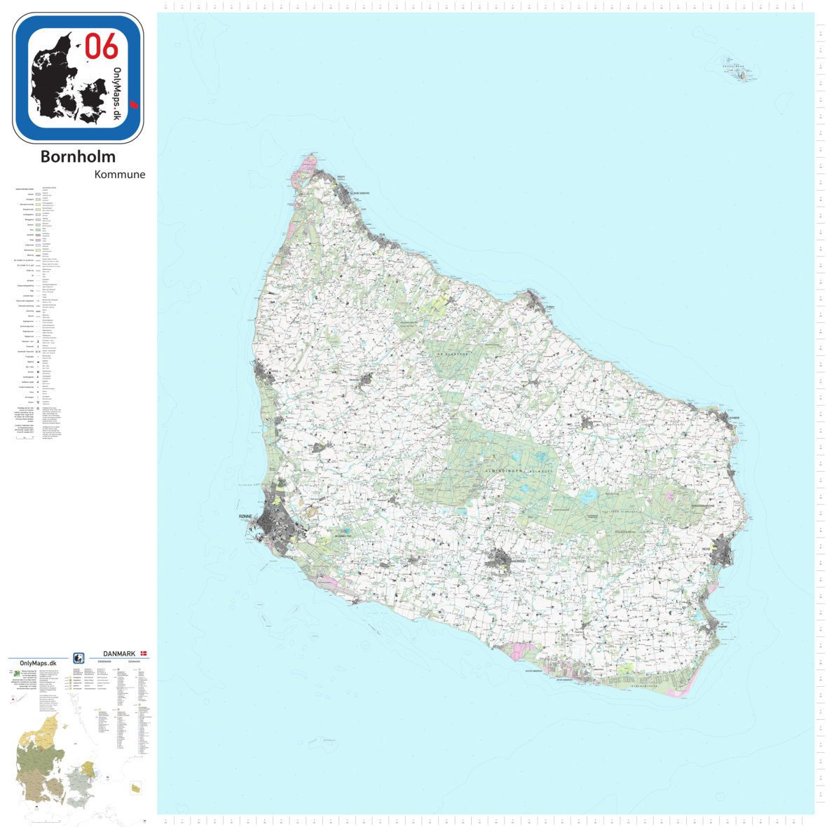 06 Bornholm kommune DK Map by OnlyMaps.dk | Avenza Maps