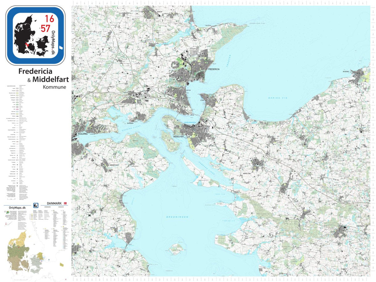 16_Fredericia_kommune_DK Map by OnlyMaps.dk | Avenza Maps