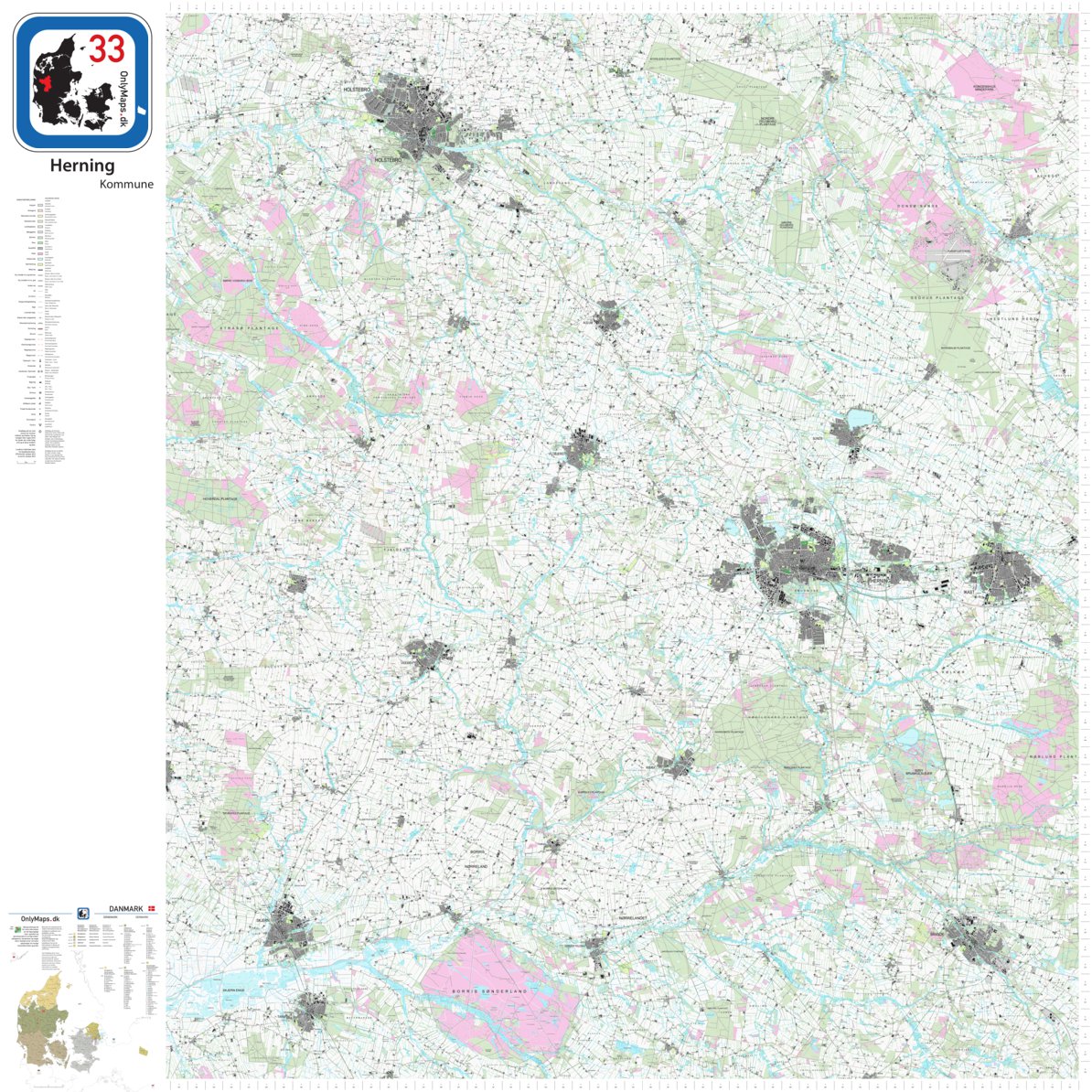 33_Herning_kommune_DK Map by OnlyMaps.dk | Avenza Maps