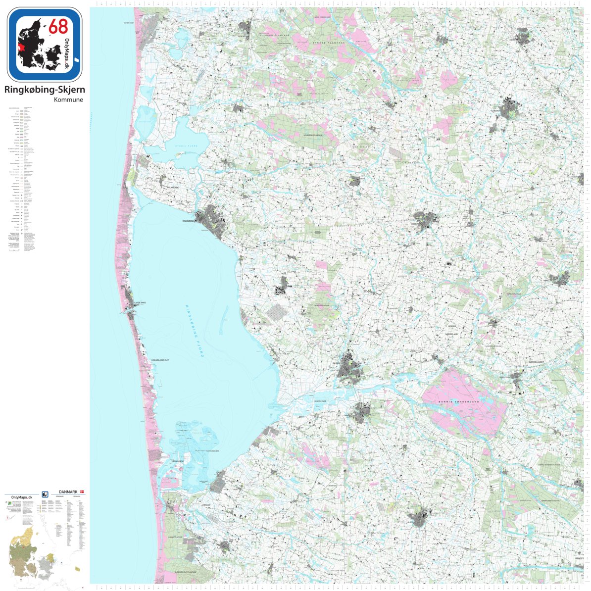 68_Ringkoebing-Skjern_kommune_DK Map by OnlyMaps.dk | Avenza Maps