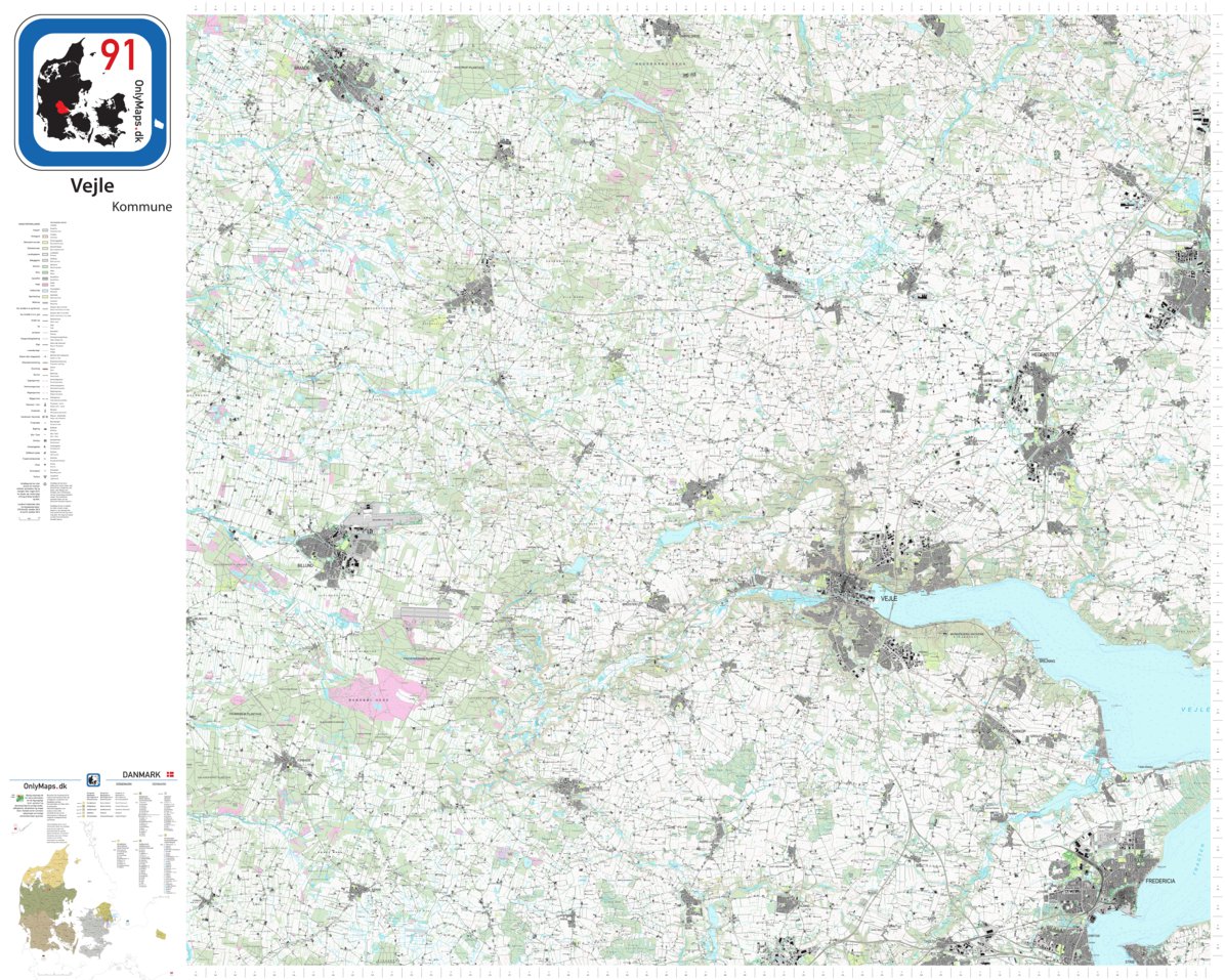 91_Vejle_kommune_DK Map by OnlyMaps.dk | Avenza Maps
