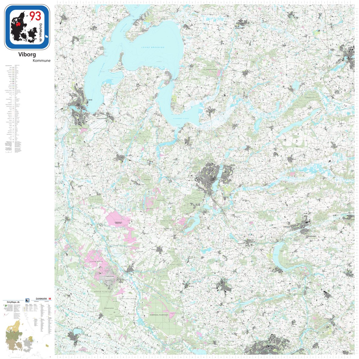 93_Viborg_kommune_DK Map by OnlyMaps.dk | Avenza Maps