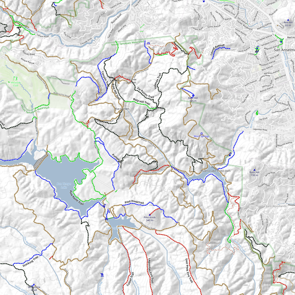 North Bay San Francisco - Trail Steepness Map by Orbital View, Inc ...