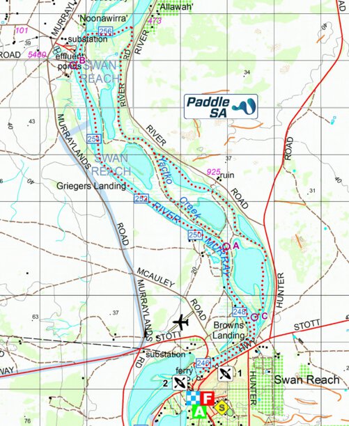 PaddleSA Swan Reach Loop Map by PaddleSA | Avenza Maps