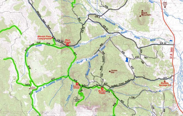 Rich Creek Area Hiking Trails Map by Park County Recreation & Resource ...