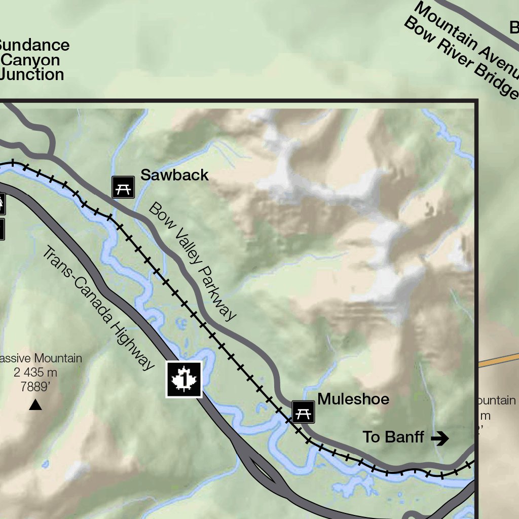 Banff National Park - Banff Biking Trails Map by Parks Canada | Avenza Maps