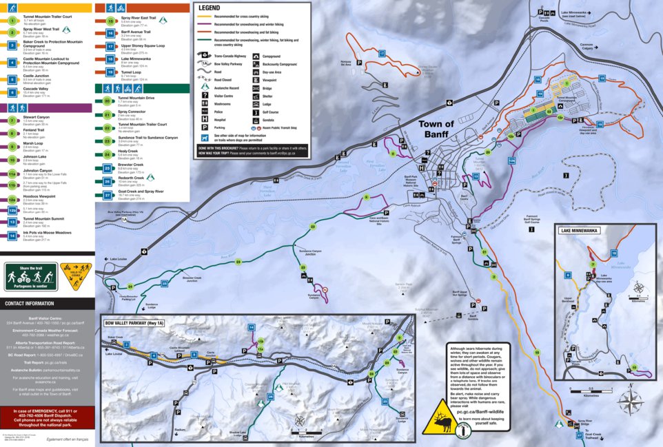 Banff National Park - Banff Winter Hikes Map by Parks Canada | Avenza Maps