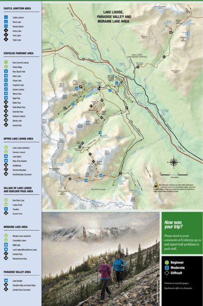 Banff National Park - Day Hikes LL PV and MLA Map by Parks Canada ...