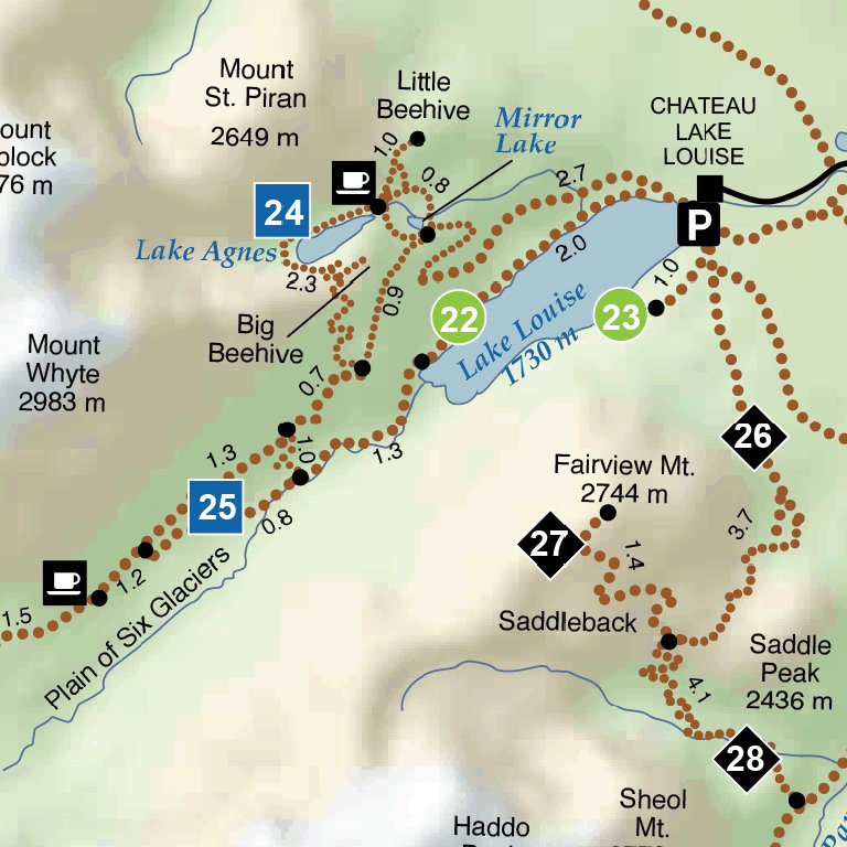 Banff National Park - Day Hikes LL PV and MLA Map by Parks Canada ...