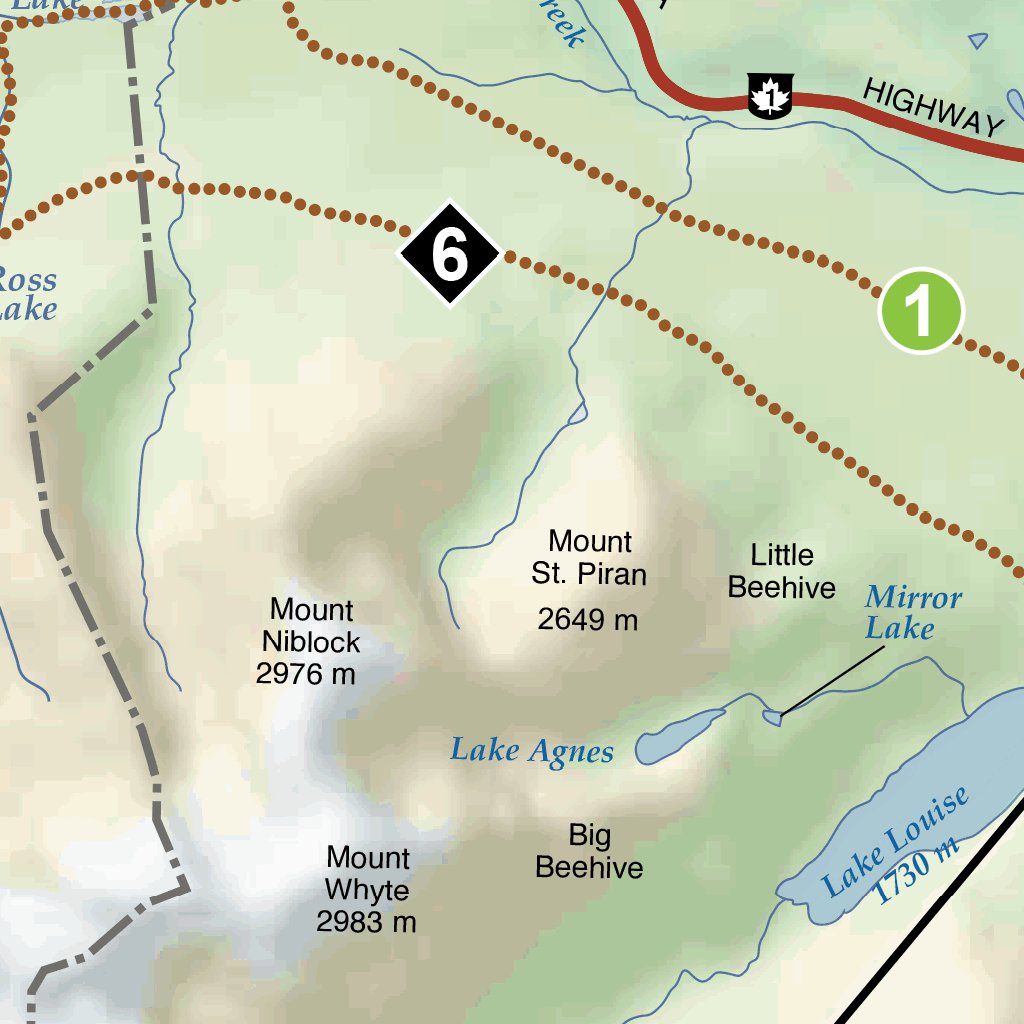 Banff National Park - Lake Louise Biking Trails Map by Parks Canada ...