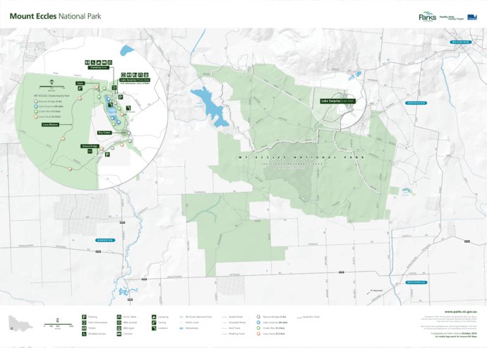 Mt Eccles National Park Visitor Guide Map by Parks Victoria | Avenza Maps