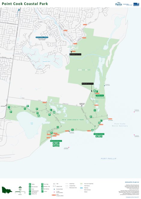 Point Cook Coastal Park Visitor Guide Map by Parks Victoria | Avenza Maps