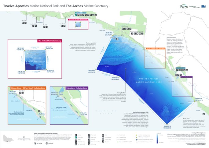 Twelve Apostles Marine National Park Visitor Guide Map by Parks ...