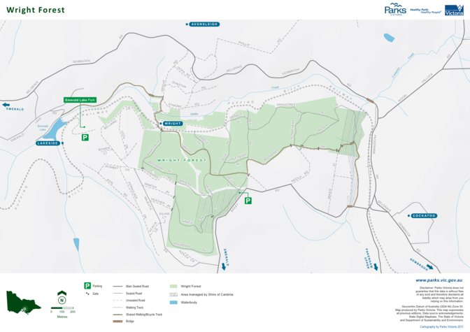 Wright Forest Visitor Guide Map by Parks Victoria | Avenza Maps