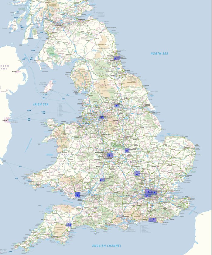 Rugby Venues Overview Map by Paul Johnson - Offline Maps | Avenza Maps