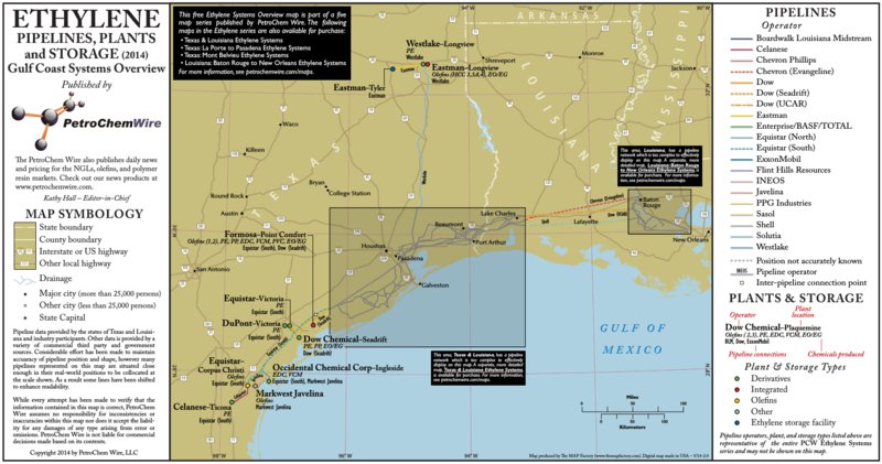 E1 Gulf Coast Ethylene Systems Overview Map by PetroChem Wire | Avenza Maps