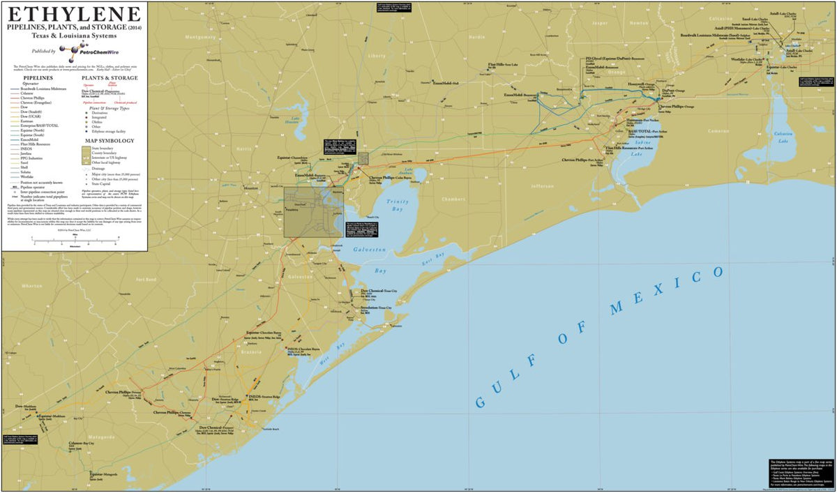 E2 Texas and Louisiana Ethylene Systems Map by PetroChem Wire | Avenza Maps