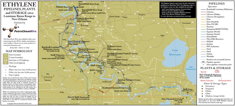 E5 Baton Rouge to New Orleans Ethylene Systems Map by PetroChem Wire ...