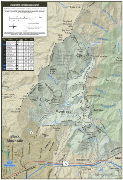 Montreat Conference Center Trail System Map by Pisgah Map Company, LLC ...