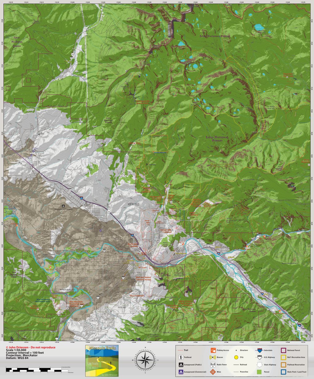 Missoula, Montana Trails Map by Rec-Maps.com | Avenza Maps
