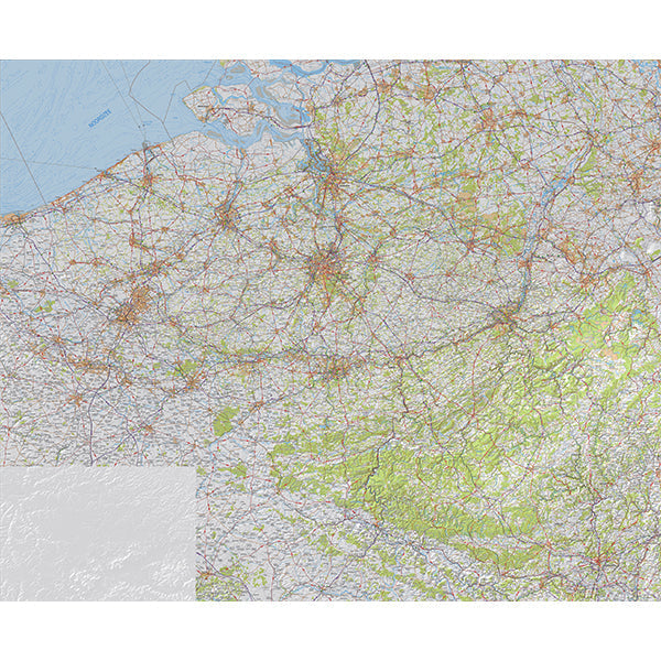 Belgium 250k Shaded Relief geo Map by Red Geographics | Avenza Maps