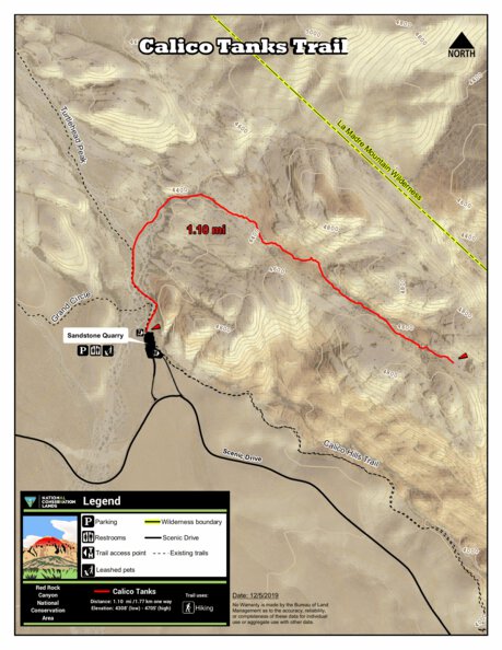 Calico Tanks Trail Map by Red Rock Canyon National Conservation Area ...