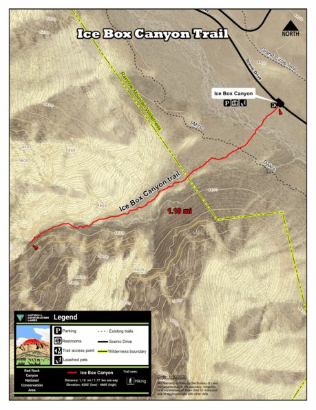 Ice Box Canyon Map by Red Rock Canyon National Conservation Area ...