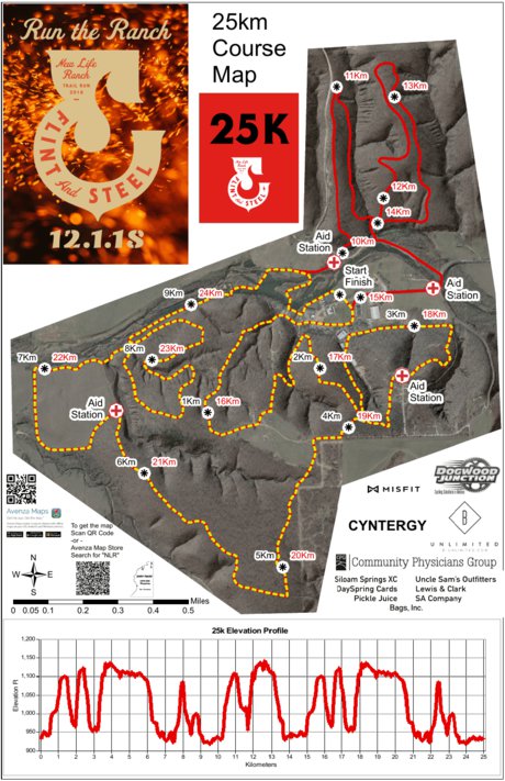 25km NLR Flint-N-Steel Trail Run Map by Sandy Tracks | Avenza Maps